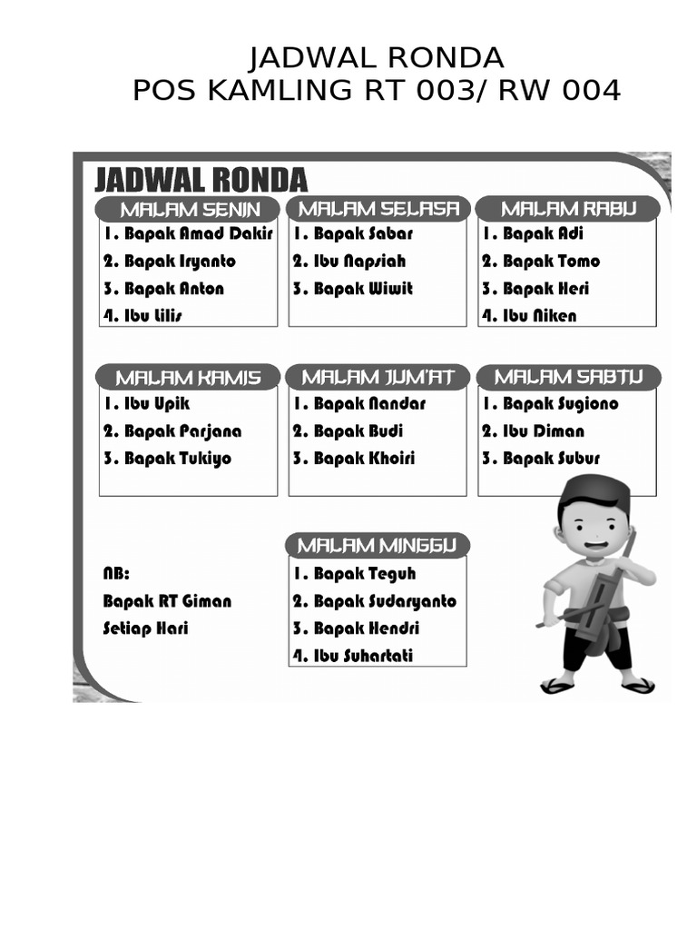Jadwal Ronda | PDF