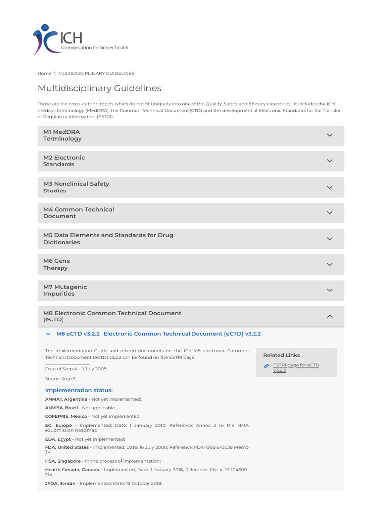 ECTD Implementation Status | PDF | Drugs | Health Care