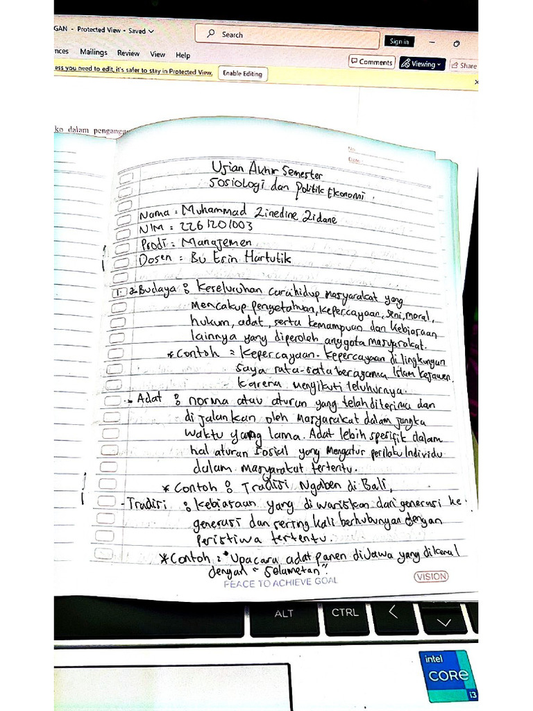 Muhammad Zinedine Zidane 2261201003 Manajemen | PDF