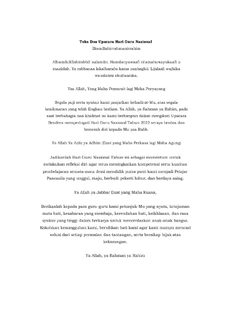 Doa Hari Guru | PDF