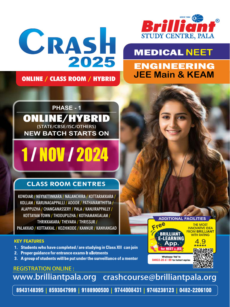 Crash Course 2025 Oct 29 | PDF | Schools | Tests