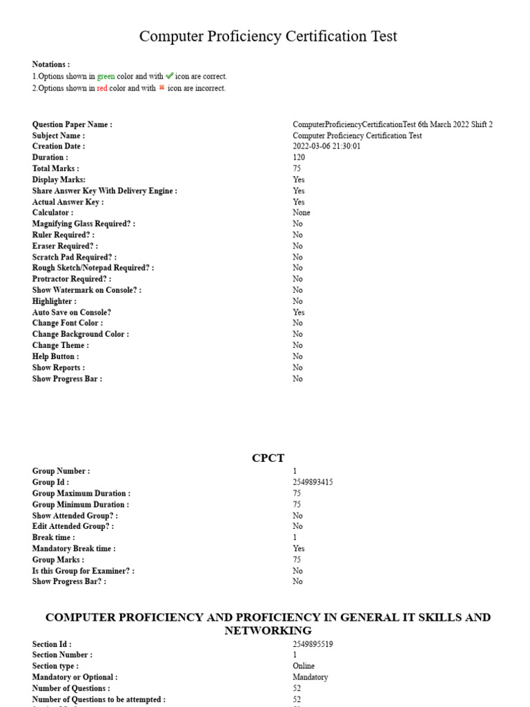 CPCT Preparation | PDF | Data Compression | Microsoft Word