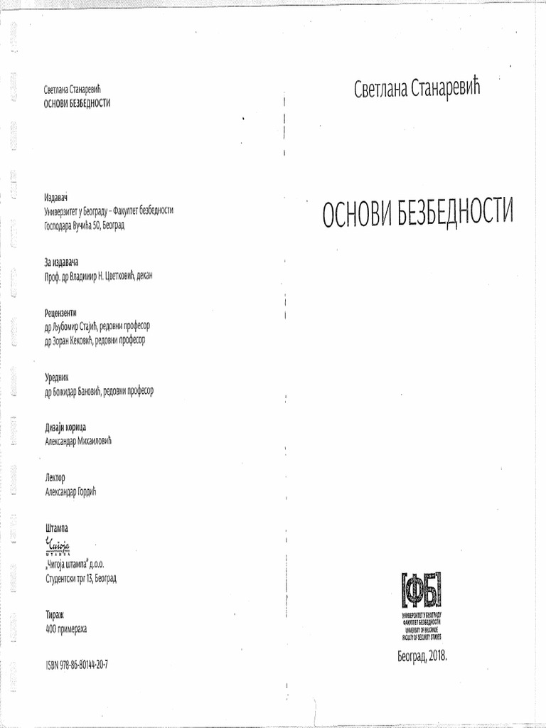Osnovi Bezbednosti | PDF