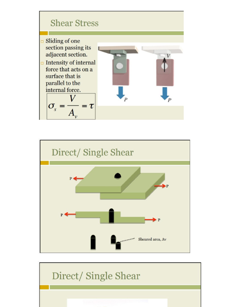 Shear and Bearing Stress | PDF