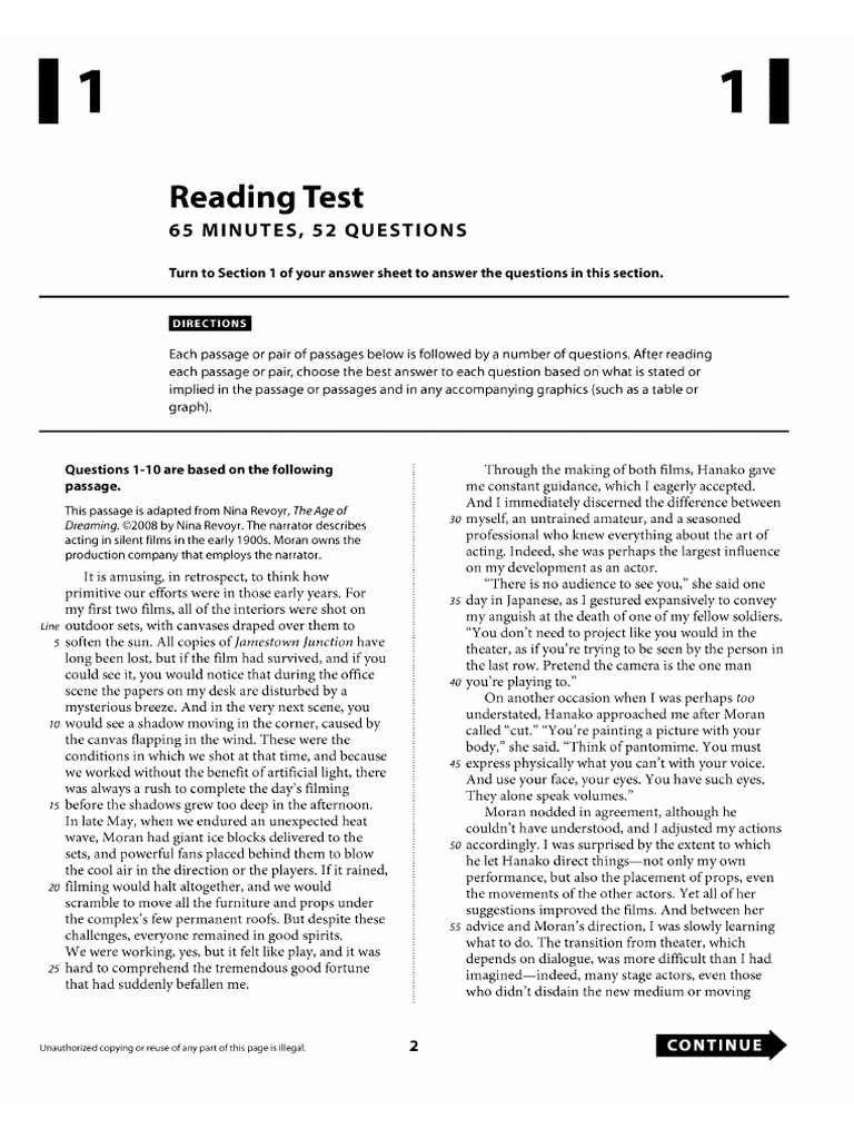 SAT Test 1 - 2021 | PDF