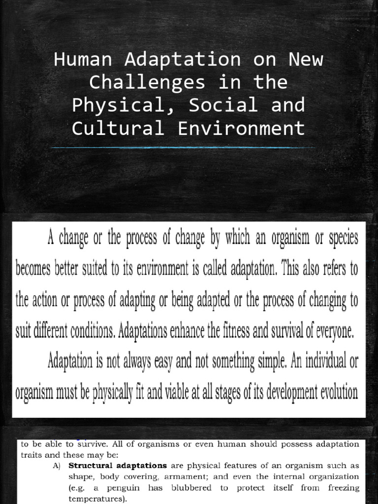 Human Societal Adaptation Strategies | PDF | Career & Growth | Science ...