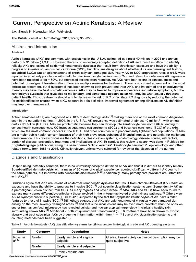 Actinic Keratosis | PDF