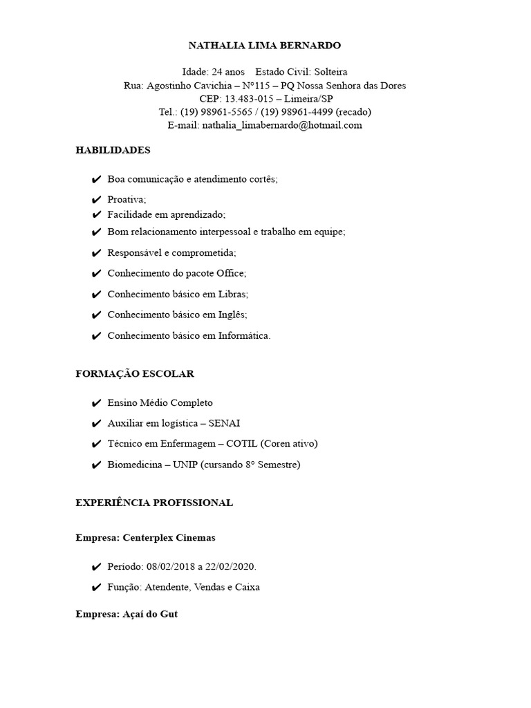 Curriculo Att 1 | PDF