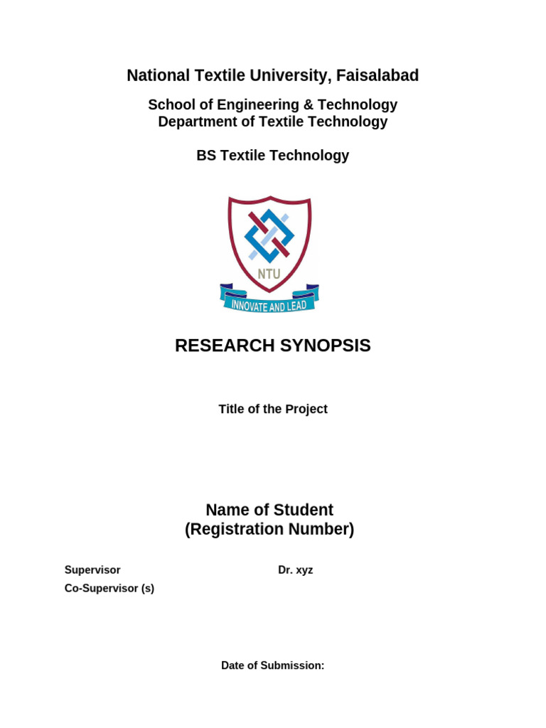 Synopsis-Template-BS | PDF | Textiles
