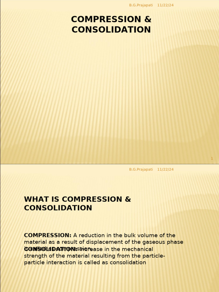 Understanding Compression and Consolidation | PDF | Tablet (Pharmacy ...