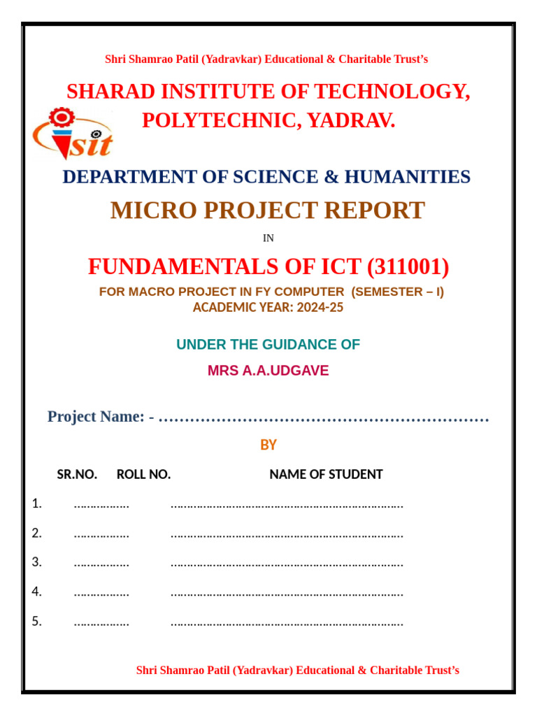 Ict Microproject | PDF