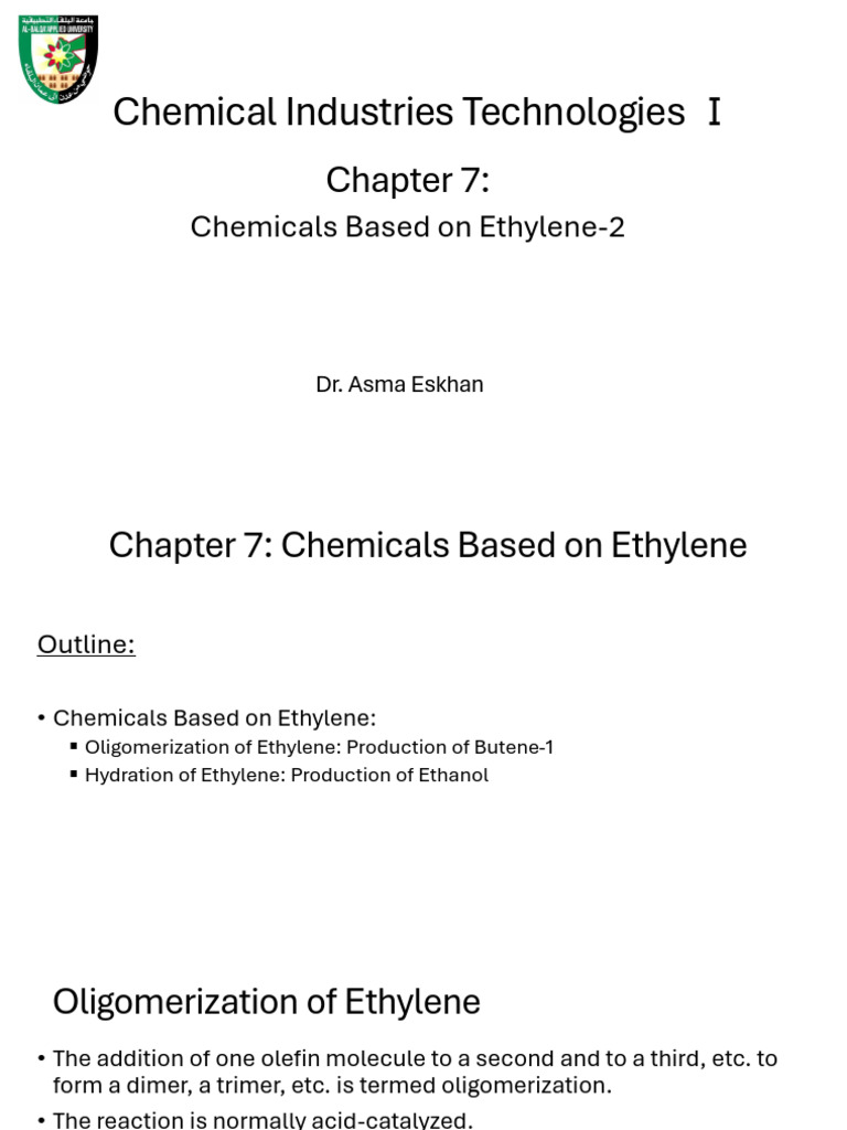 Industries 1-Lecture 9 | PDF | Ethanol | Ethylene