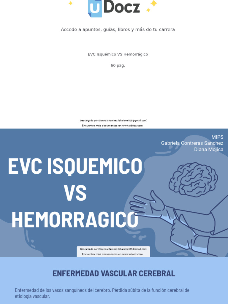 EVC Isquémico y Hemorrágico: Guía Completa | PDF | Carrera | Isquemia