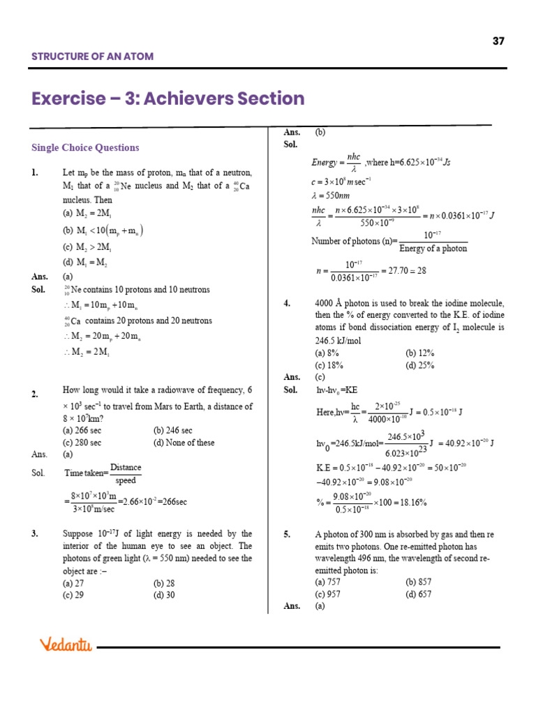 Structure of An Atom EX-3 | PDF | Electron | Electron Configuration