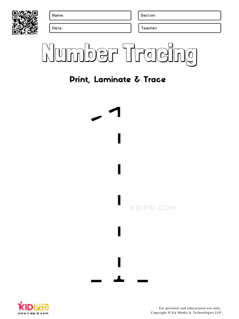 Number Tracing Worksheets For Preschool | PDF
