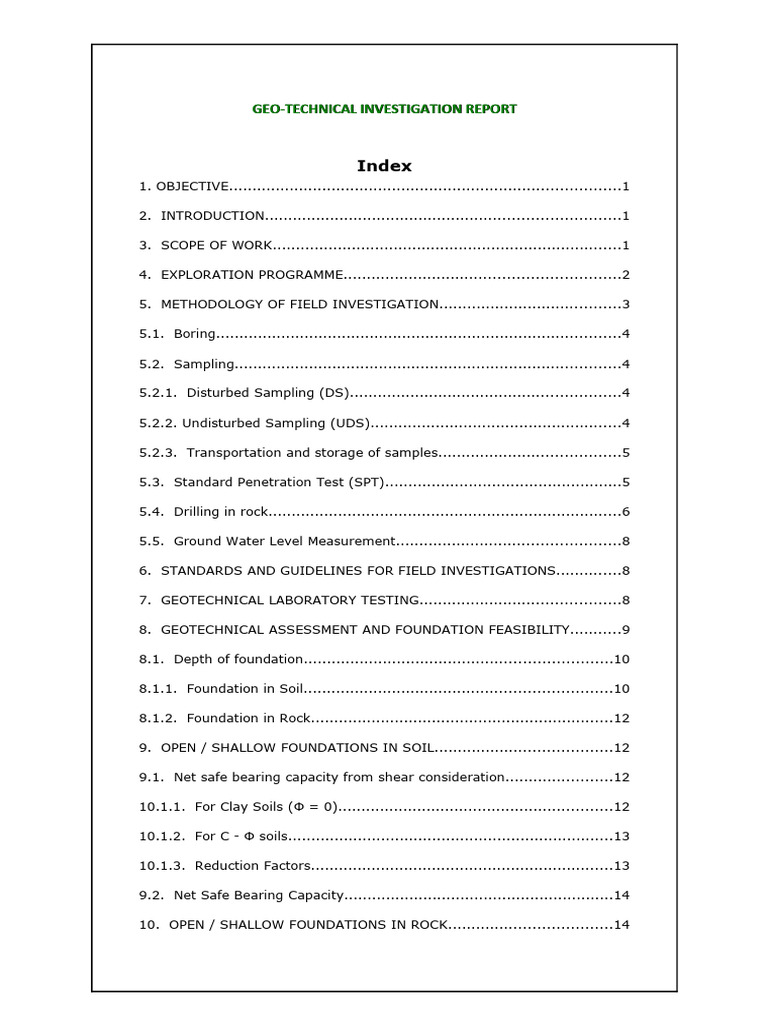 Sl. No. 5. Geotechnical Investigation Report 06 | PDF | Geotechnical ...
