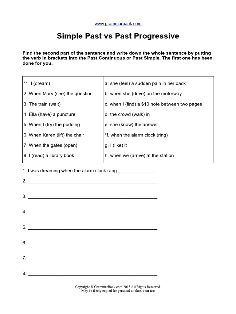 Simple Past Vs Past Progressive | PDF