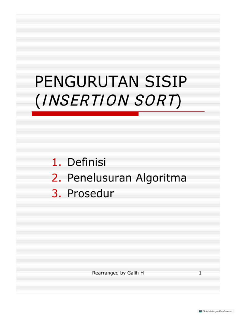 Alpro 2 - Bab 5 Pengurutan Sisip | PDF