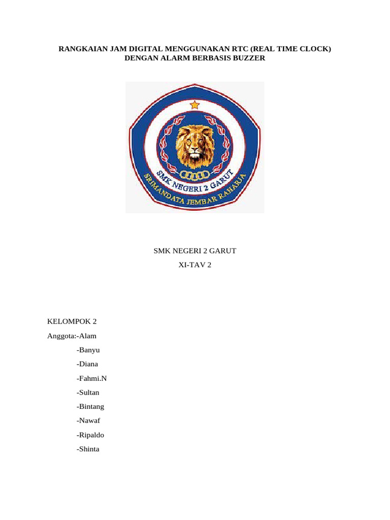 2 Rangkaian Jam Digital Menggunakan RTCV | PDF