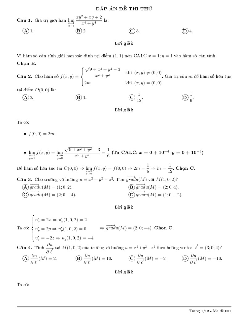 Đề thi thử GT2-ĐA | PDF