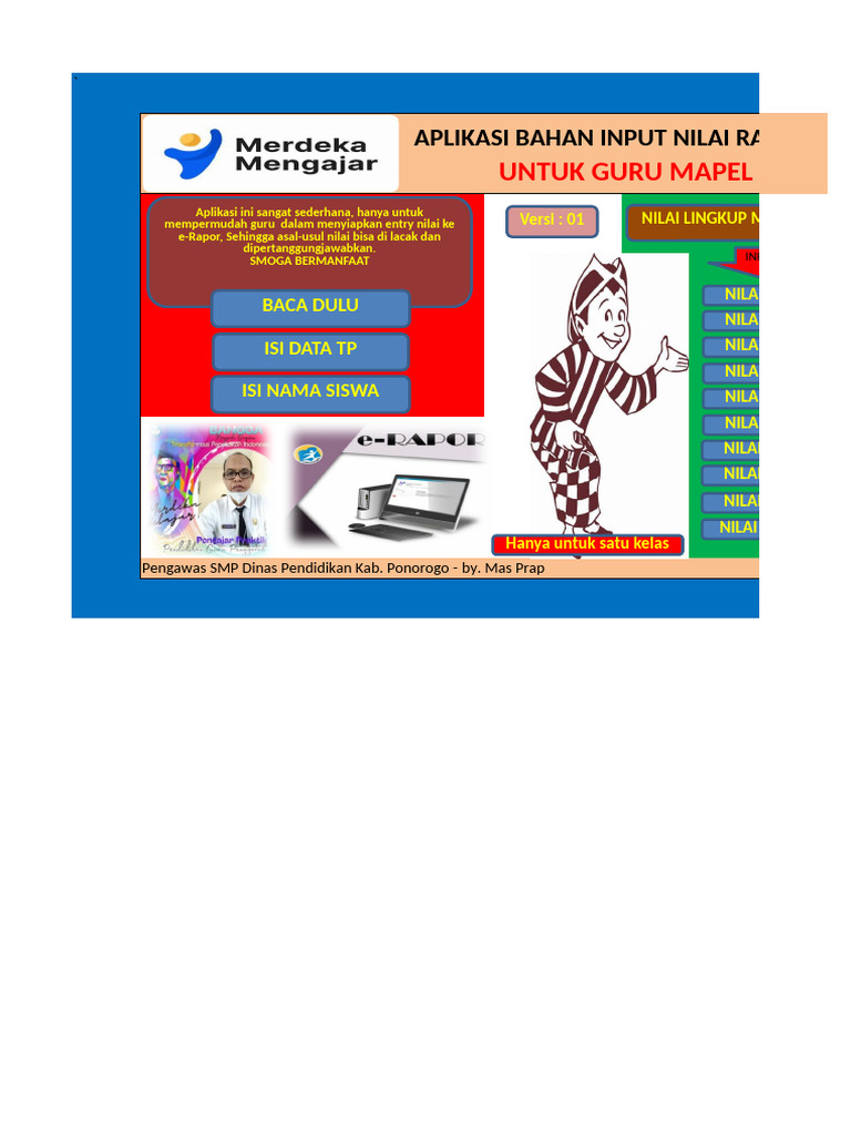 Aplikasi Bantuan Entry Rapor Intra Kumer - Masprap | PDF