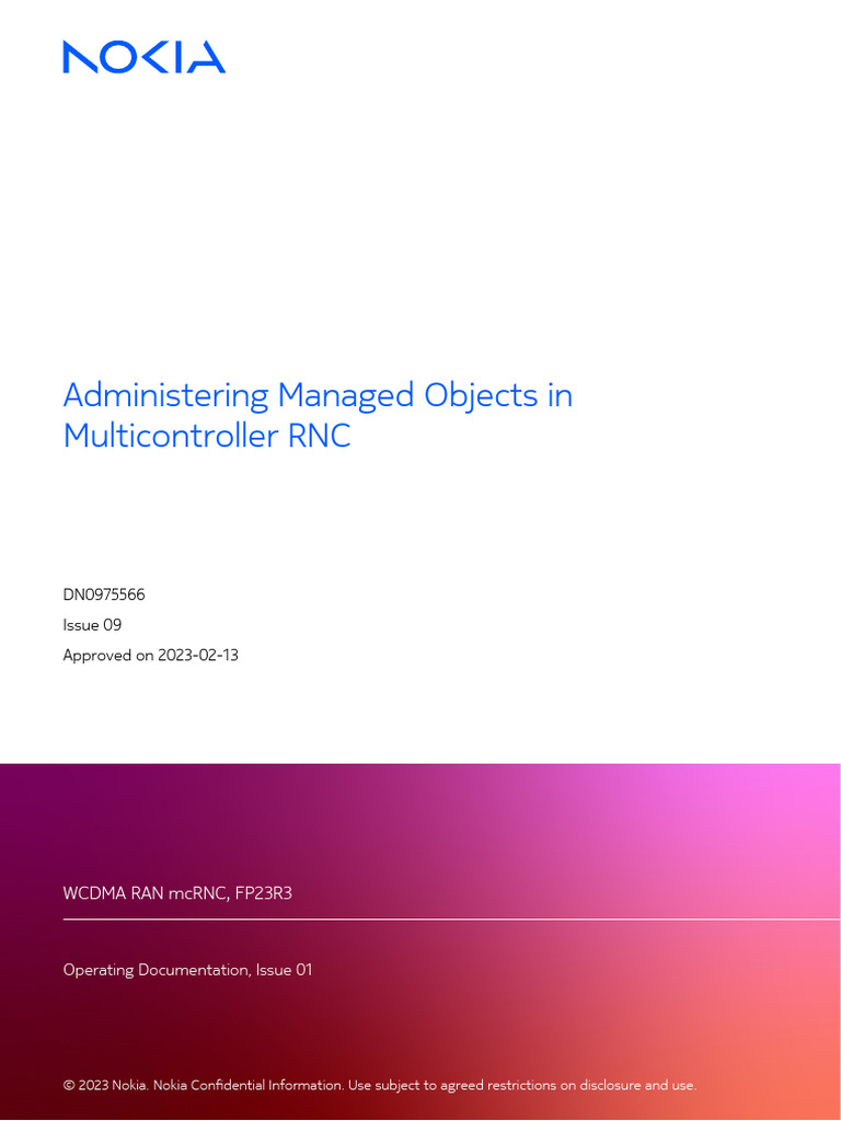 Administering Managed Objects in Multicontroller RNC | PDF | Computer Cluster | Computing