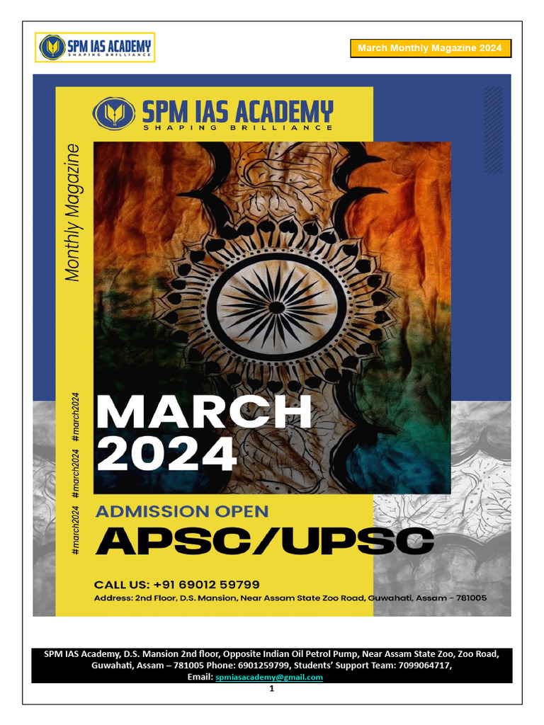 SPM IAS Academy March Magazine 2024 | PDF | Government