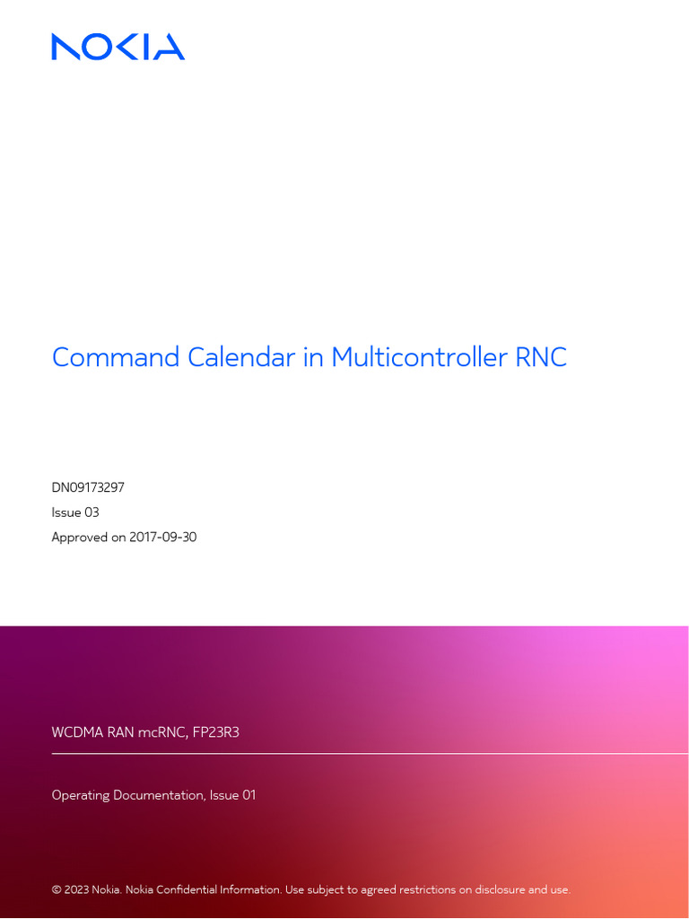 Command Calendar in Multicontroller RNC | PDF | Command Line Interface ...