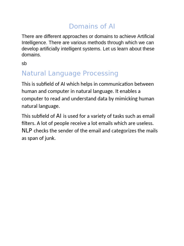 Domains of AI | PDF | Games & Activities | Technology & Engineering
