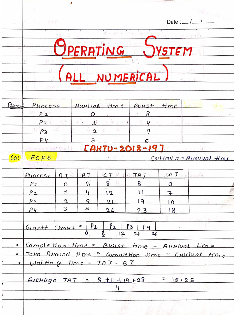 OS All Numericals by Multiatomsplus | PDF