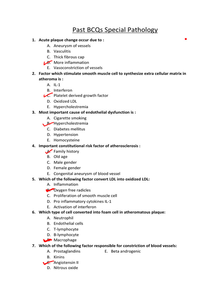 4th Year Patho Bcqs Solved by DR Ali Gul | PDF | Hepatitis | Anemia