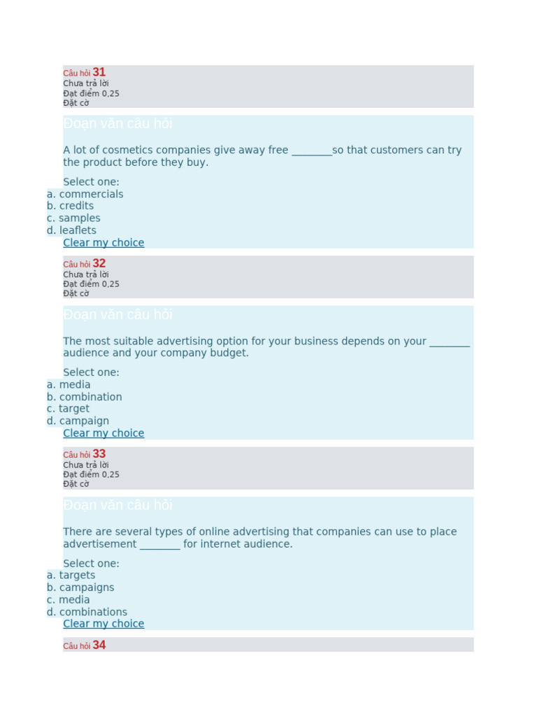 Esp Voc Exercise 3 | PDF