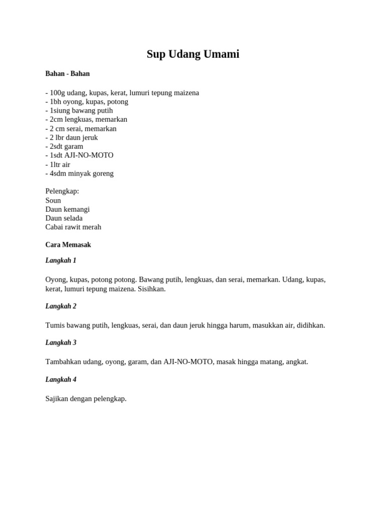 Sup Udang Umami | PDF