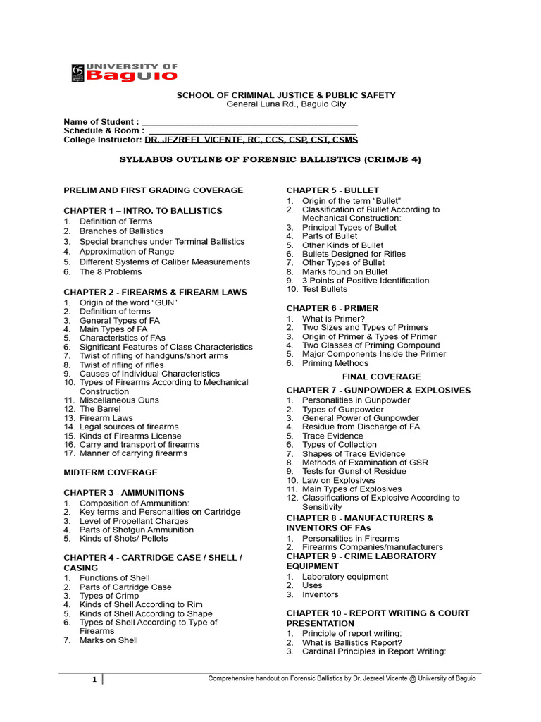 HANDOUT-ON-BALLISTICS-FOR-UB - Docx-1 2 | PDF | Bullet | Gun Barrel