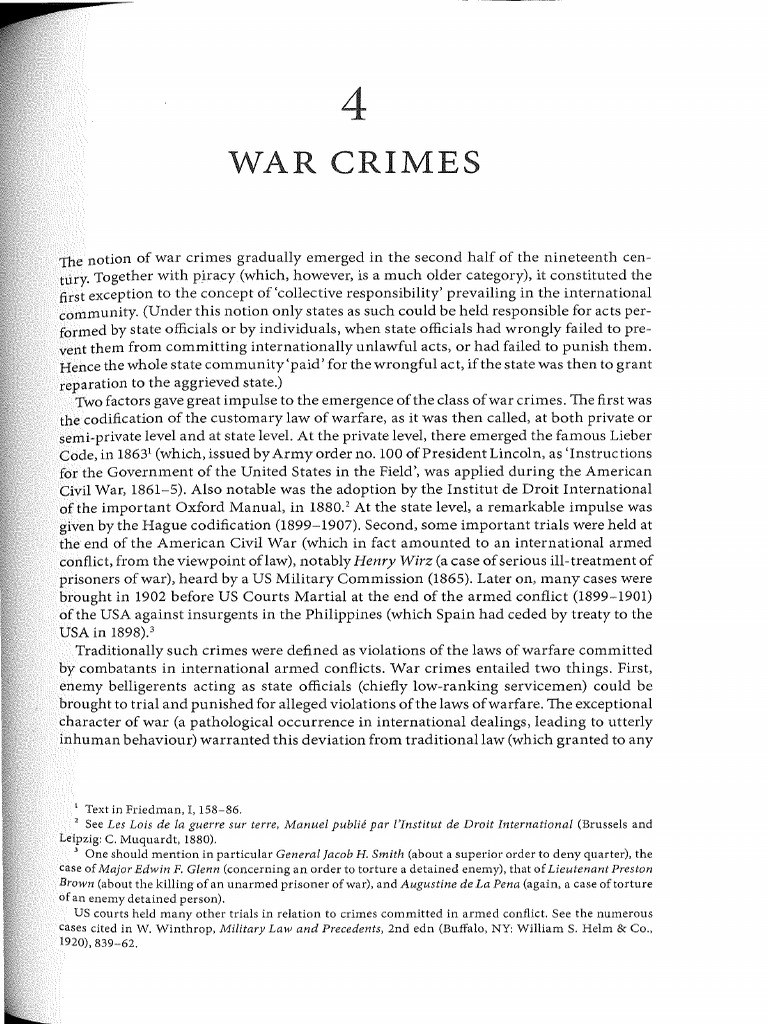 Cassese - War Crimes | PDF | War Crime | Geneva Conventions