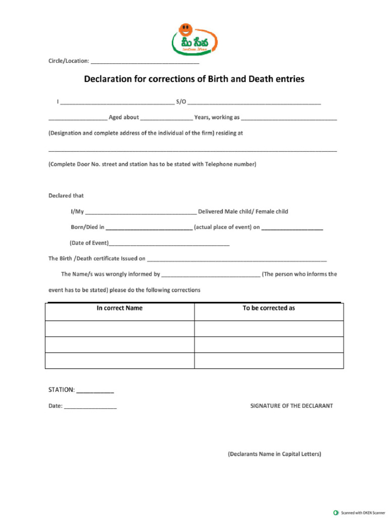 Birth and Death Corrections (New) - CDMA | PDF