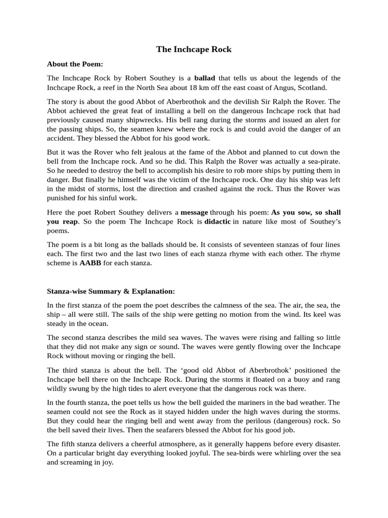 The Inchcape Rock | PDF