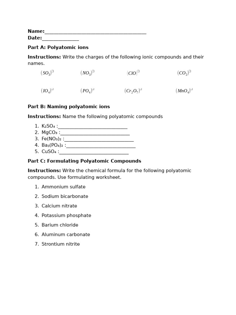 Poliatomic Compounds | PDF