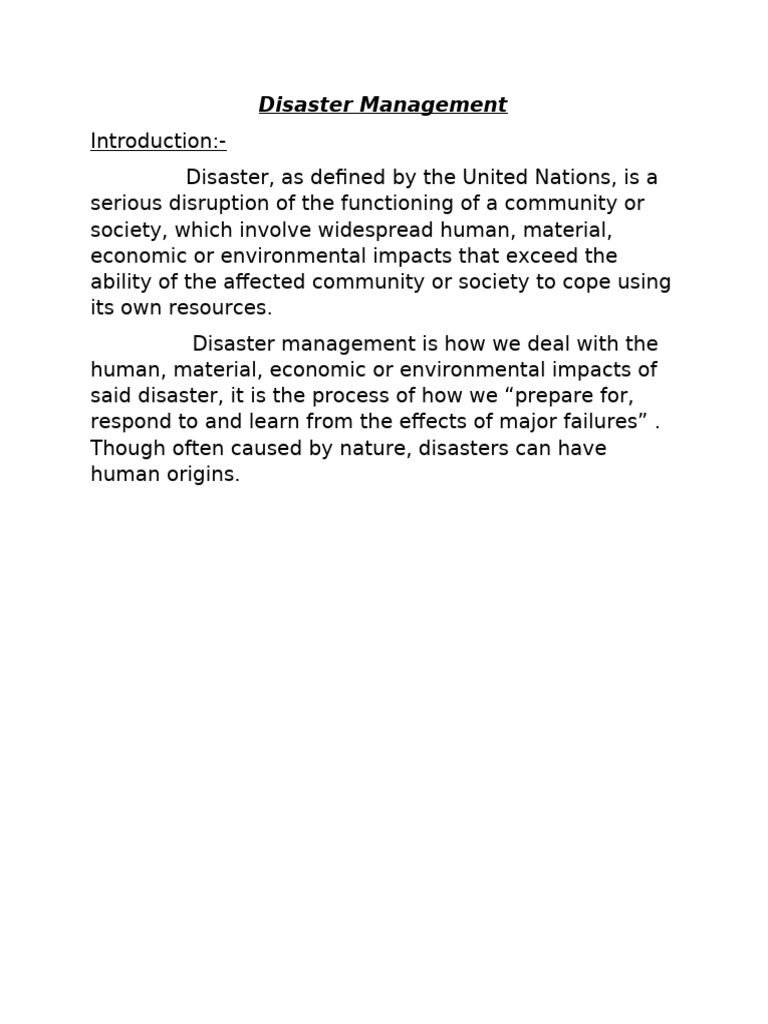 Disaster Management Pdf Natural Disasters Flood
