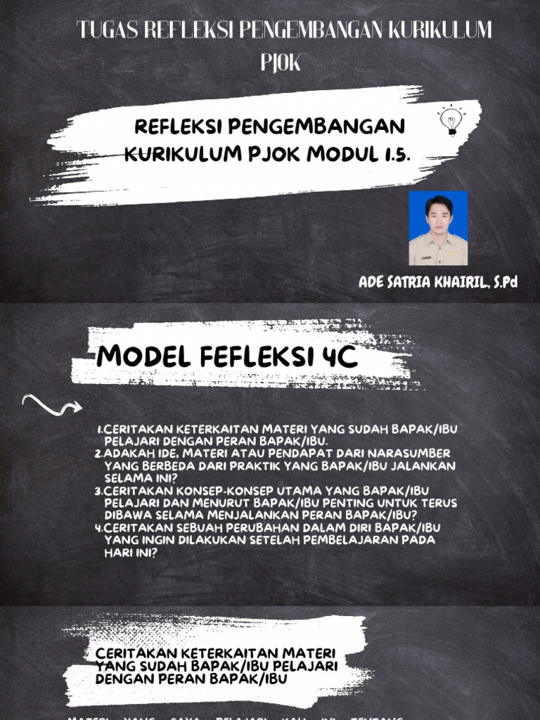 Tugas Refleksi Pengembangan Kurikulum Pjok Modul.1.5 (ADE SATRIA, KH) | PDF