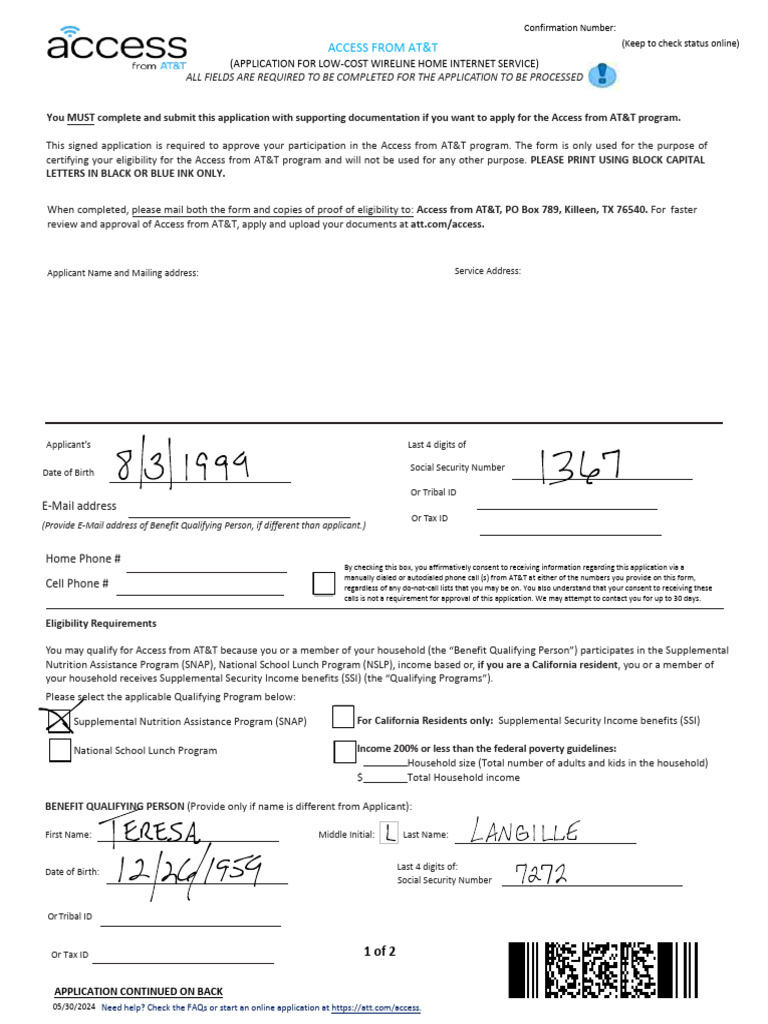 Att Application Low Cost Wifi | PDF | Supplemental Security Income ...