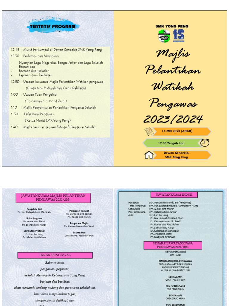 Buku Program Pelantikan Pengawas 2023 | PDF