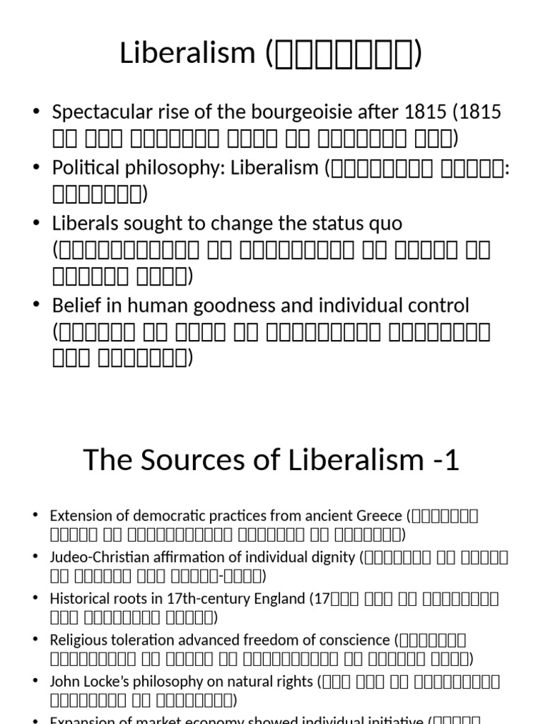 Liberalism Bullet Points Presentation | PDF