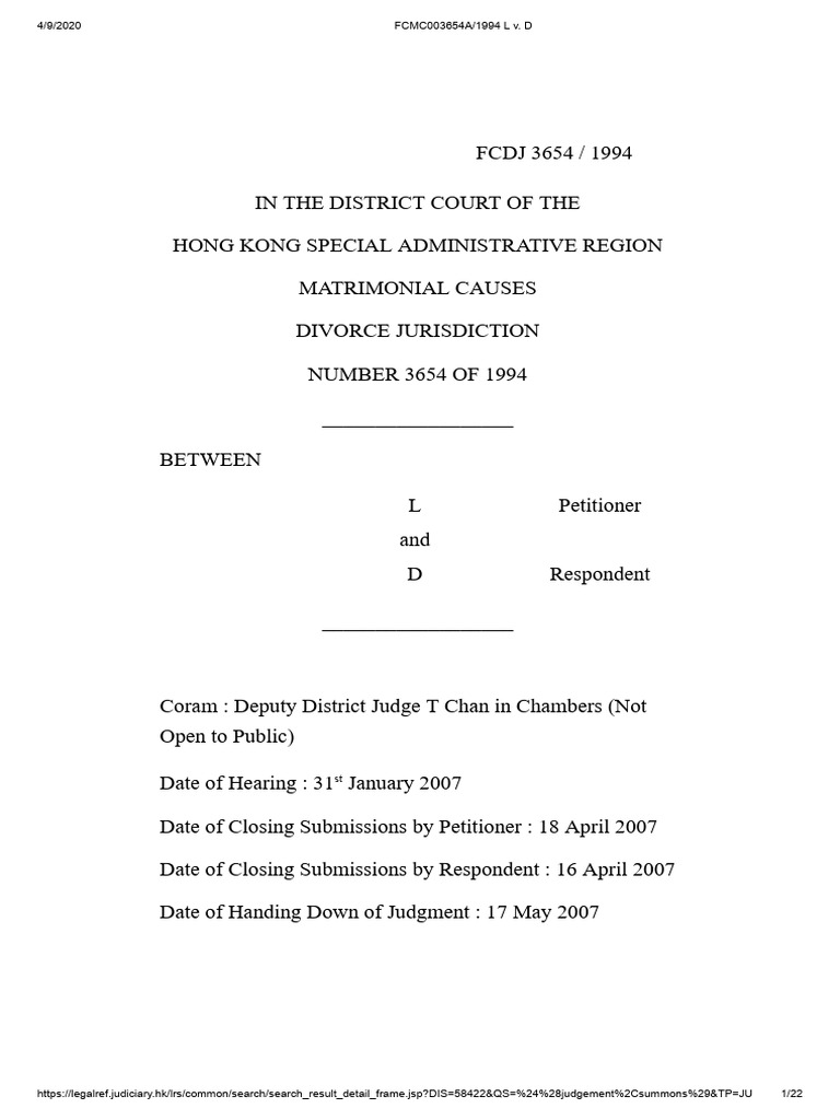 fcdj 3654 1994 | PDF | Judgment (Law) | Summons