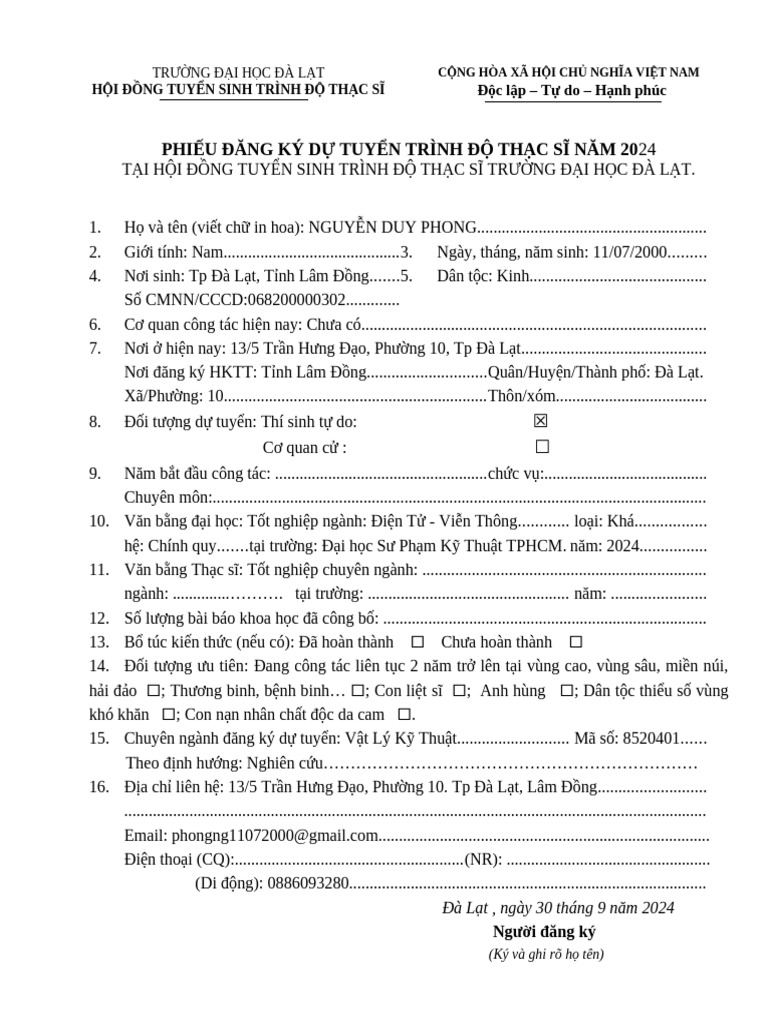 Phieu Dang Ky Du Tuyen Pdf