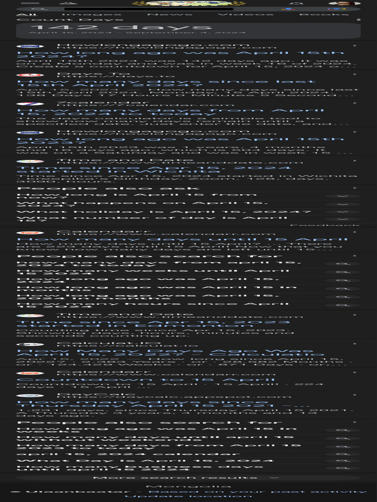Days Since April 15, 2024 | PDF