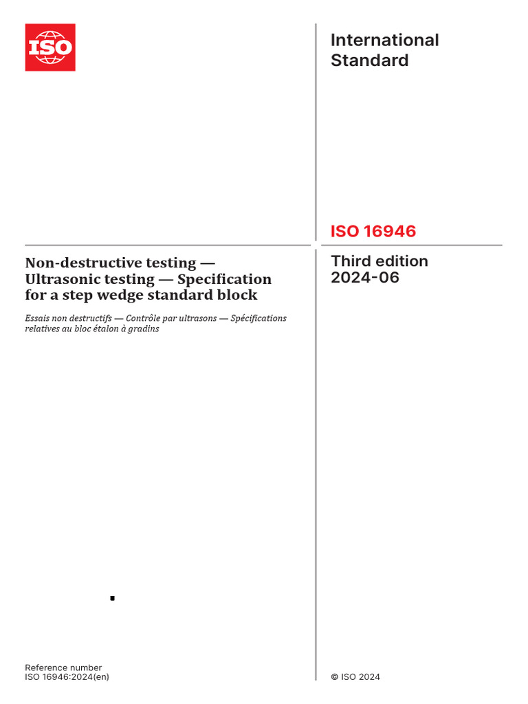 ISO 16946-2024 Non-Destructive Testing - Ultrasonic Testing ...