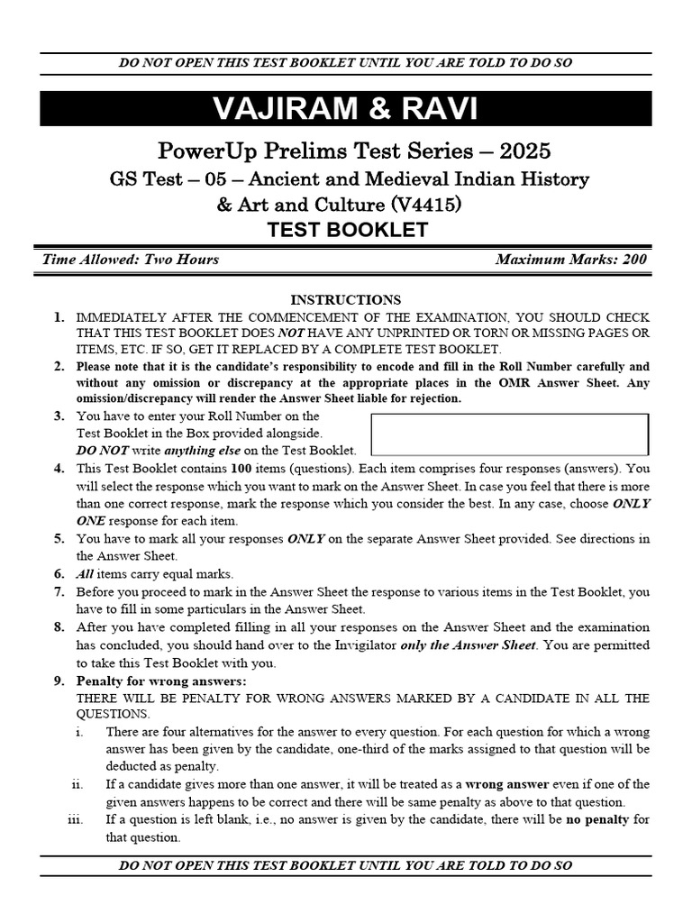 GS Test - 05 - Question Paper | PDF