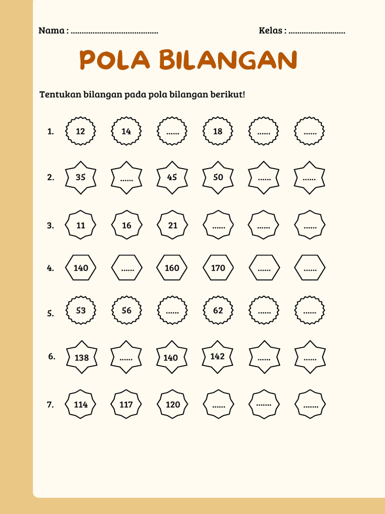 Pola Bilangan Lembar Kerja Putih Coklat - 20241121 - 223642 - 0000 | PDF