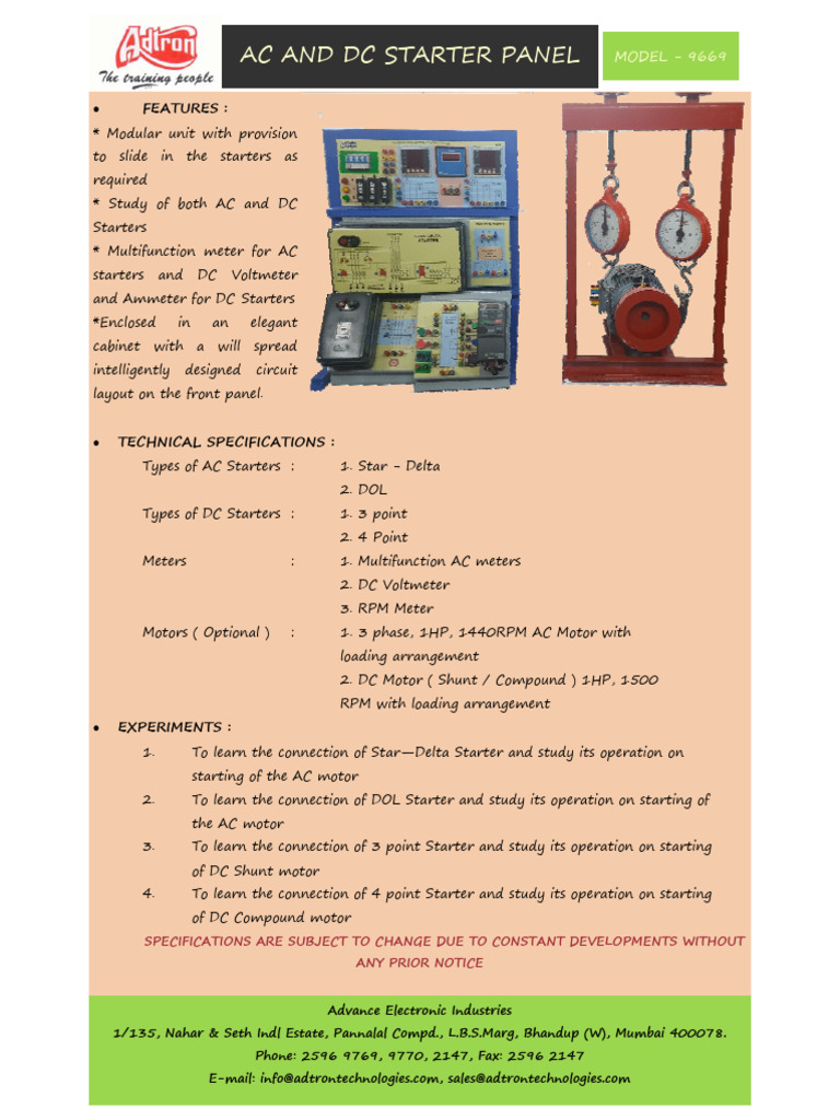9569 - AC and DC Starter Panel | PDF